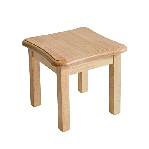 Aibiju Toddler Step Stool, Mini Table Desktop Shelf, Wooden Stool 11.5 * 11.5 * 10.6inch, Natural Wood Kitchen Step Stool, Small Short Stool for Kids and Adults, Natural Wood Color JPRF-1352