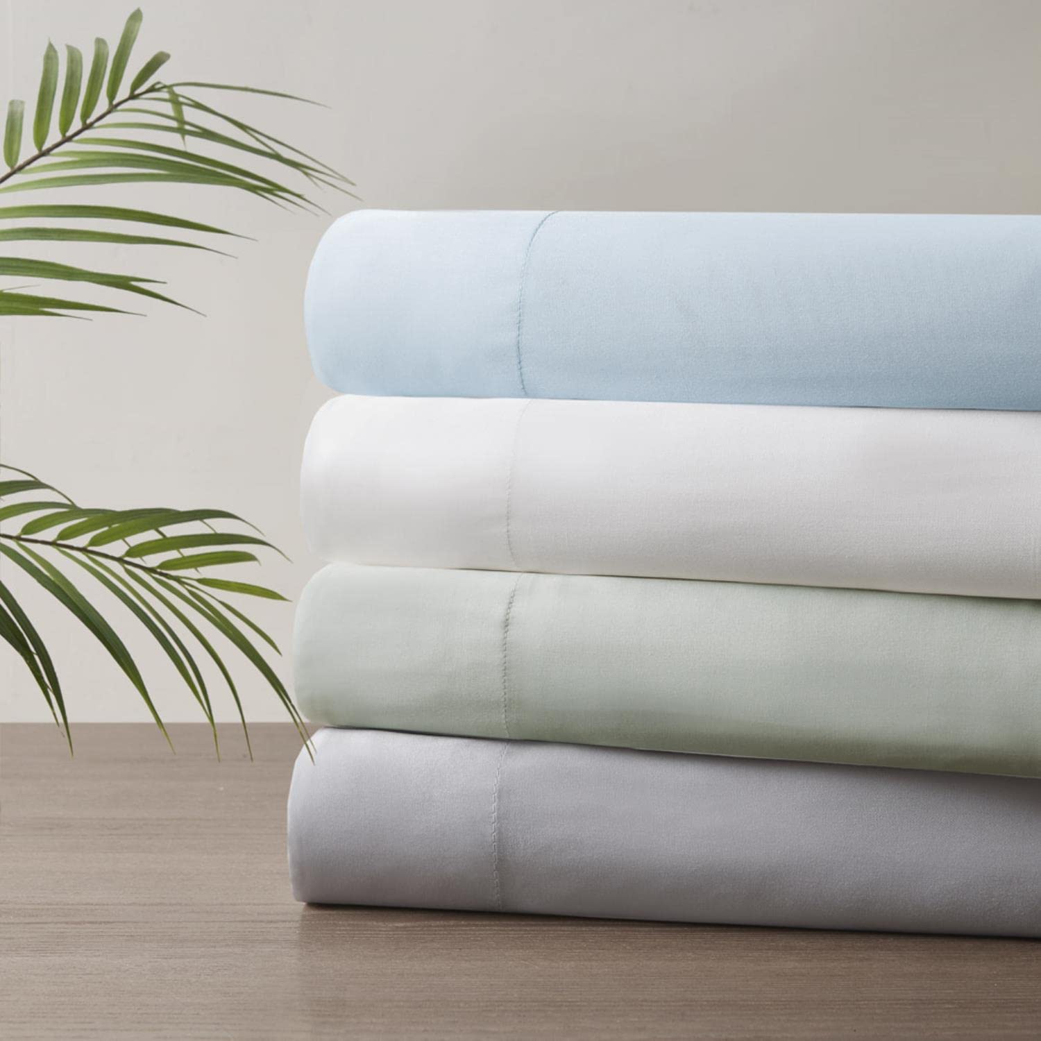 Beautyrest King Sheets Set Tencel Poly Blend, Cool King Bed Sheet Set, Colorfast, Moisture Wicking, King Size Sheet Set Silky Soft Gentle on Skin, Deep Pocket Fits up to 16" Mattress, King, White