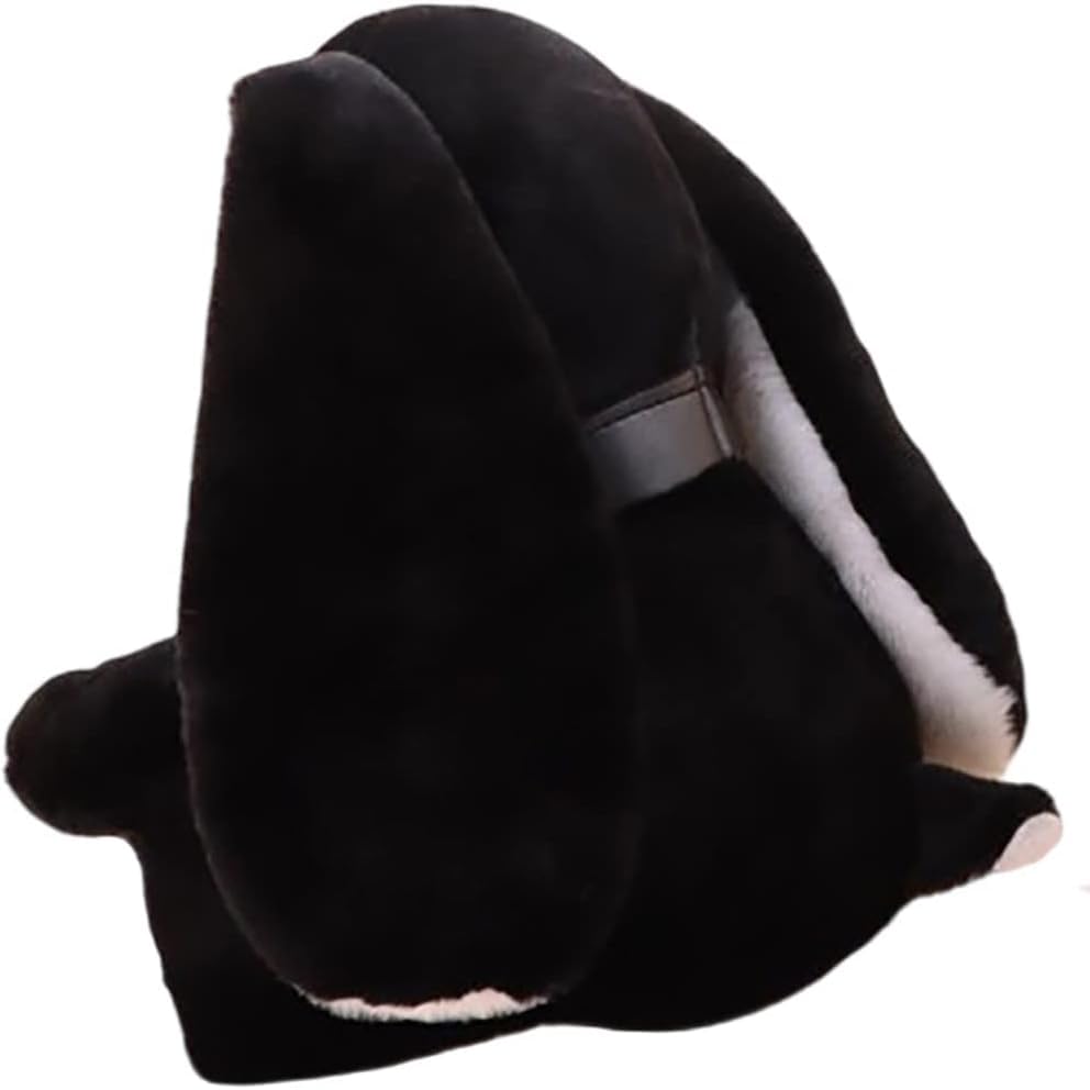 BIUBIULOVE Goth Rabbit Plush Toy, Gothic Bunny Plushie Stuffed Animal Toy, Dreadful Rabbit Doll for Halloween Easter Christmas Birthday Gift (Black, 10inch)