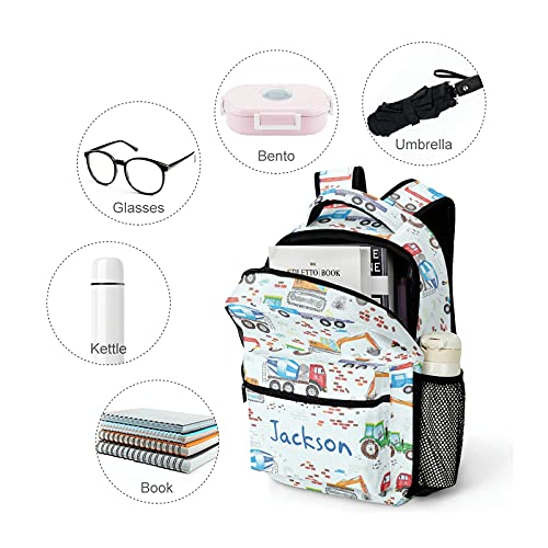 Eiis Construction Tractor Excavator Personalized School Backpack for Kid-Boy /Girl Primary Daypack Travel Bookbag, One Size, P22889