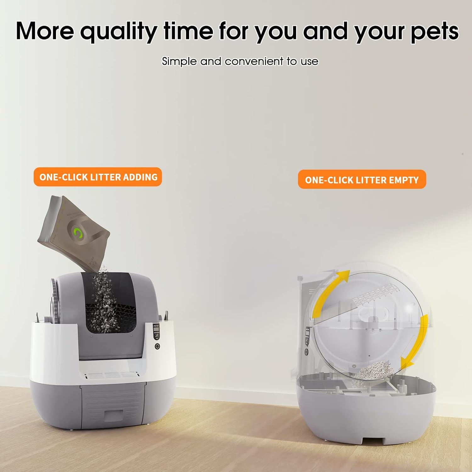 TAKOYI Self Cleaning Litter Box with APP Control, Large Capacity Smart Automatic Cat Litter Boxes for Multiple Cats, Odor-Removal/Health Monitor, with Garbage Bags/Cat Litter Scoop
