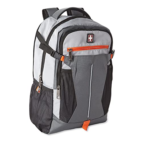 Adult Unisex Muti-Purpose Banded Backpack (Grey/Orange, 12.75”W x 18”H x 6.5”D)