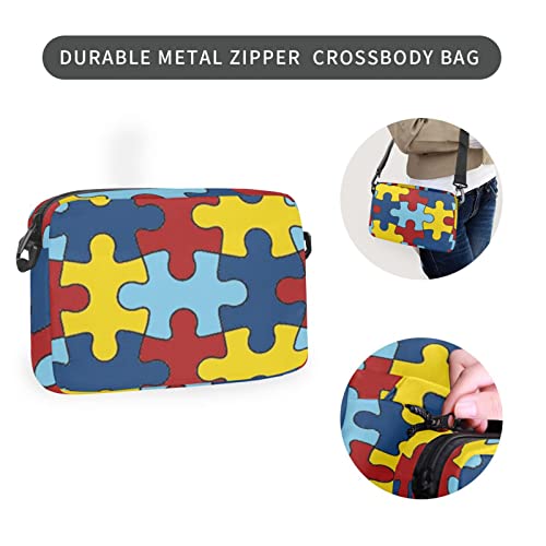 Autism Awareness Puzzle Detachable Big Student Backpack - School, Travel, or Work Bookbag with 15-Inch Laptop Compartment
