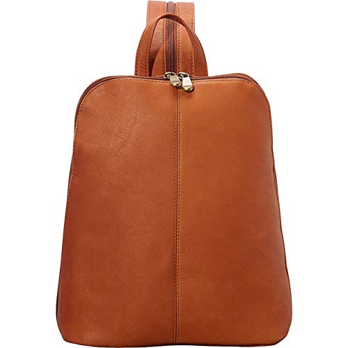 Le Donne Leather Women’s Tech-Friendly Backpack – Premium Full-Grain Colombian Vaquetta Leather Backpack, 11” x 12” x 4” (Cafe)