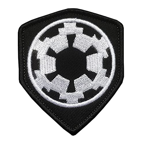 Zcketo Imperial Target Shield Patch Embroidered Hook and Loop Tactical Badge Emblem Tags for Kids Teens Adult Movie Fans Bags Cap Backpack Outdoor Showing Collect, white
