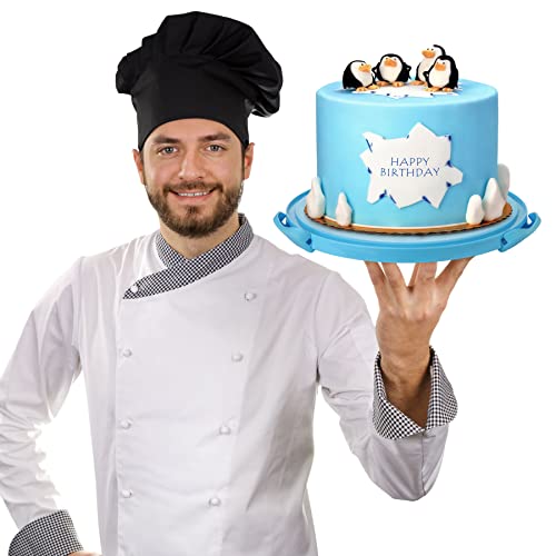 Zoofen Cake Carrier with Handle 10in Cake Stand Holder Round Container for 10in or Less Size(Blue)
