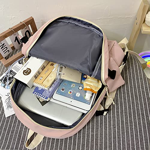 Simple Canvas Backpack Large Capacity College Student Hit Color Laptop Schoolbag