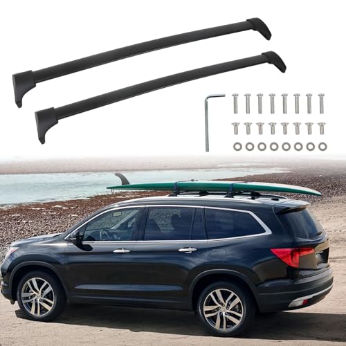 Acmex Roof Racks Cross Bars Compatible with 2016-2022 Pilot, Lockable Cargo Crossbars Carrier Top Luggage Carrier, Fit with Raised Side Rails, Max 200 lbs Load Capacity Cargo Accessories