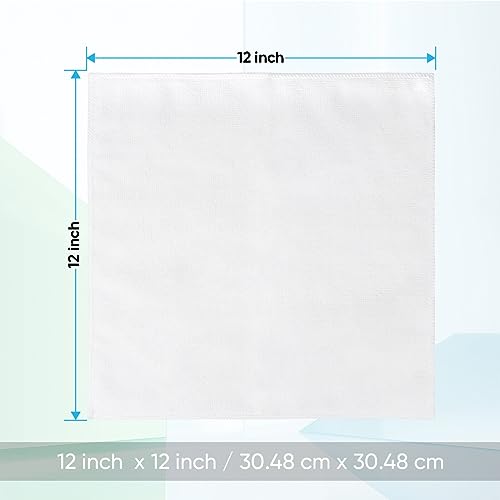 HOMEXCEL Microfiber Washcloths 50 Pack, Highly Absorbent and Soft Face Towel, Multi-Purpose White Wash Cloths for Bathroom, Hotel, Spa, Gym, and Kitchen, 12x12 Inch