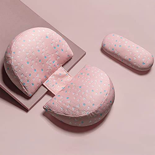 Pregnancy Pillows for Pregnant Women, Cotton Soft Maternity Pillow for Sleeping, Pregnancy Body Pillow Support for Back, Leg and Belly Detachable and Adjustable Pillow Cover (Pink Small)
