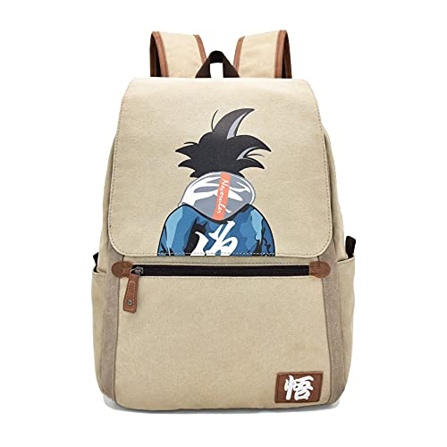XUESUO Anime Backpack, Laptop Bags, Canvas Large-Capacity Travel Bags, Beige, One Size