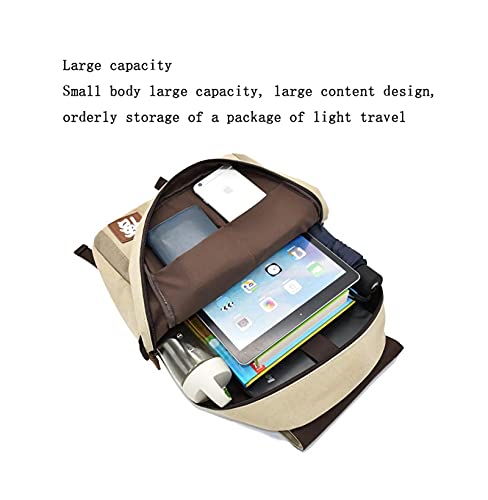 XUESUO Anime Backpack, Laptop Bags, Canvas Large-Capacity Travel Bags, Beige, One Size