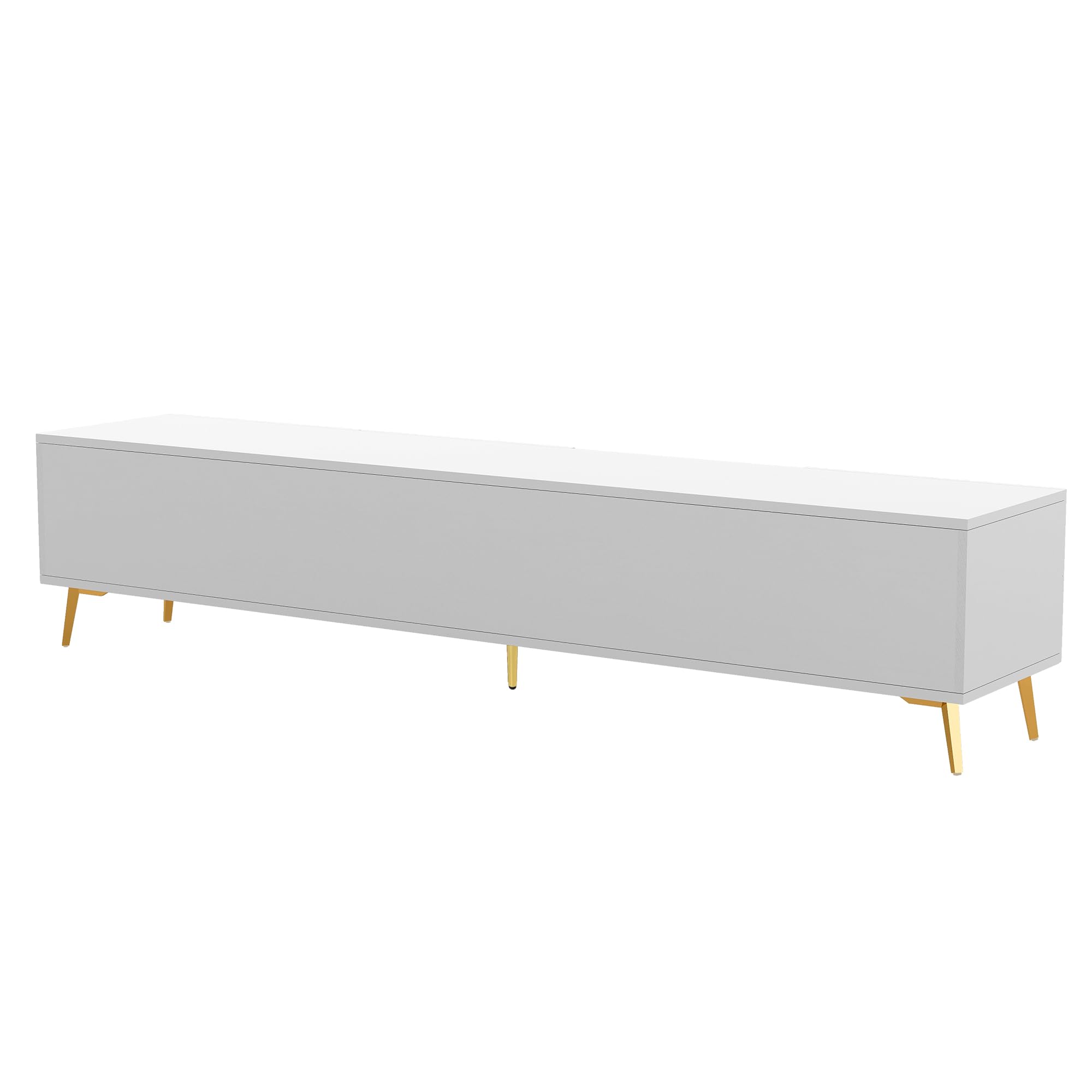 Royard Oaktree TV Stand for TVs up to 80'' Modern Entertainment Center with Storage Wood Media Console Table for Living Room Bedroom,White