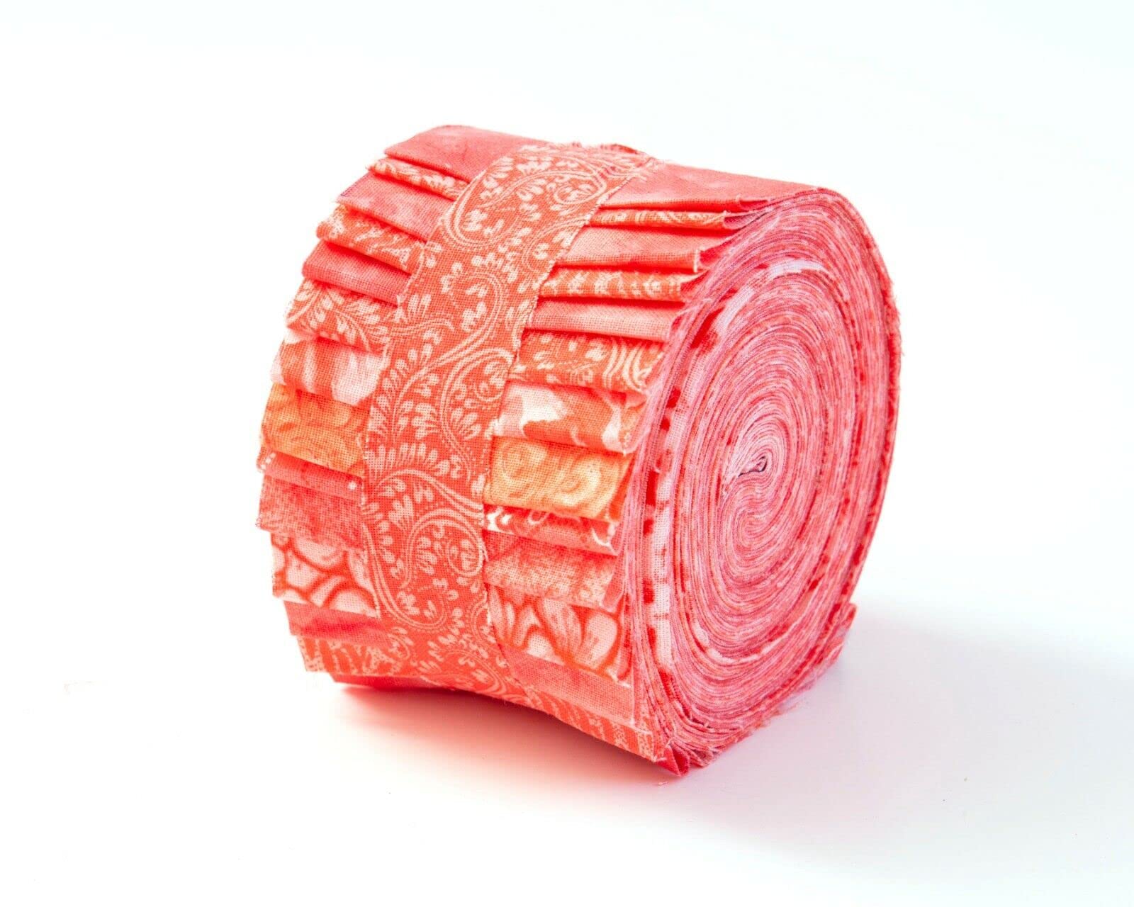 FlashPhoenix Quality Sewing Fabric – 20 -pc It's All Coral Jelly Roll 2.5 pre-Cut 100% Cotton Fabric Quilting Strips Size: 2.5 x 44/45 Inch