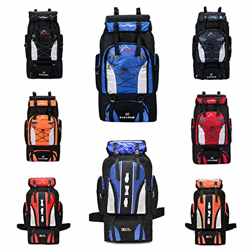 Lightweight Hiking Backpack, Camping 80Liters waterproof Outdoor Sport Daypack Travel Bag for Climbing Touring (Blue), 30'' x 14.6'' x 7.9''