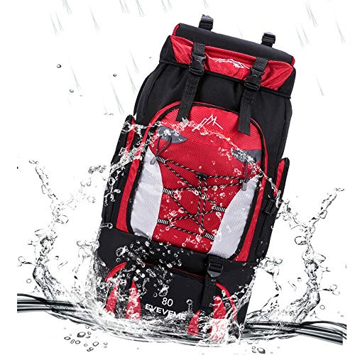 Lightweight Hiking Backpack, Camping 80Liters waterproof Outdoor Sport Daypack Travel Bag for Climbing Touring (Blue), 30'' x 14.6'' x 7.9''