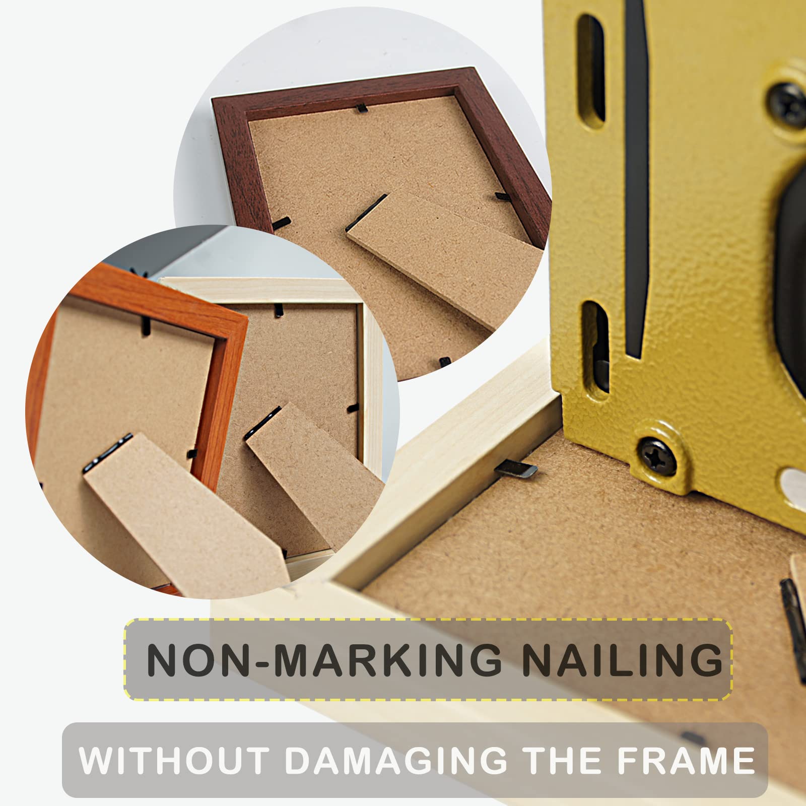 HM515 Point Driver, Manual Framing Tool with 1000PCS Flexible Points, 15mm(5/8”) Length Lightweight Flex Point Tacker for Picture Framing Joiner DIY
