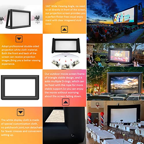 CZGBRO Inflatable Projector Screen - Outdoor Movie Screen Blow Up for Movie Parties Backyard Outside with Air Blower and Carry Bag, Front and Rear Projection (28FT with Blower)