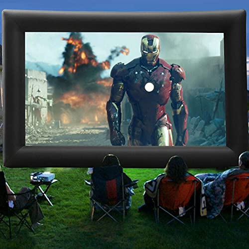 CZGBRO Inflatable Projector Screen - Outdoor Movie Screen Blow Up for Movie Parties Backyard Outside with Air Blower and Carry Bag, Front and Rear Projection (28FT with Blower)