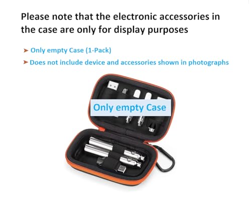 (Only Case) 510 thread charger Storage Case, Carrying Battery Bag Pen case Small Travel case, Organizer Pouch with Carabiner, for Battery pen style Pods- USB disk pen thread Battery Storage Case. Red