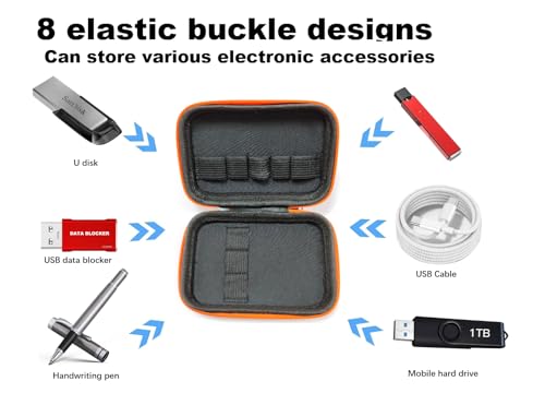 (Only Case) 510 thread charger Storage Case, Carrying Battery Bag Pen case Small Travel case, Organizer Pouch with Carabiner, for Battery pen style Pods- USB disk pen thread Battery Storage Case. Red