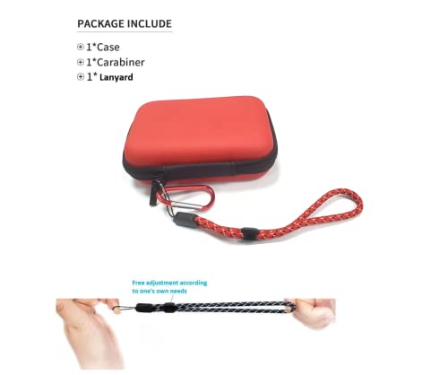 (Only Case) 510 thread charger Storage Case, Carrying Battery Bag Pen case Small Travel case, Organizer Pouch with Carabiner, for Battery pen style Pods- USB disk pen thread Battery Storage Case. Red