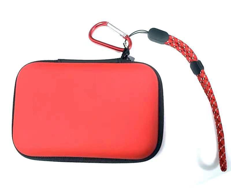 (Only Case) 510 thread charger Storage Case, Carrying Battery Bag Pen case Small Travel case, Organizer Pouch with Carabiner, for Battery pen style Pods- USB disk pen thread Battery Storage Case. Red