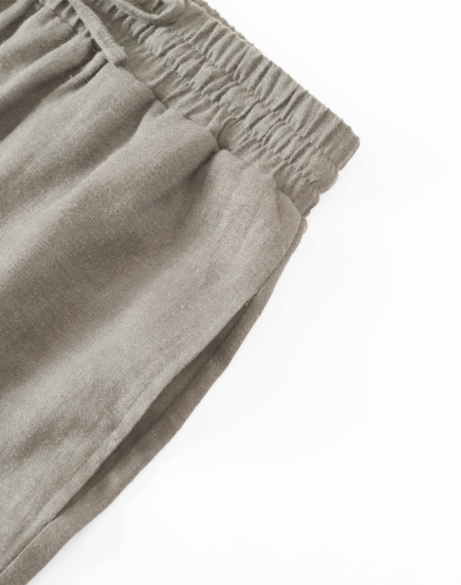 Weintee Women's Linen Crop Pants Capris with Pockets 2X Dark Khaki