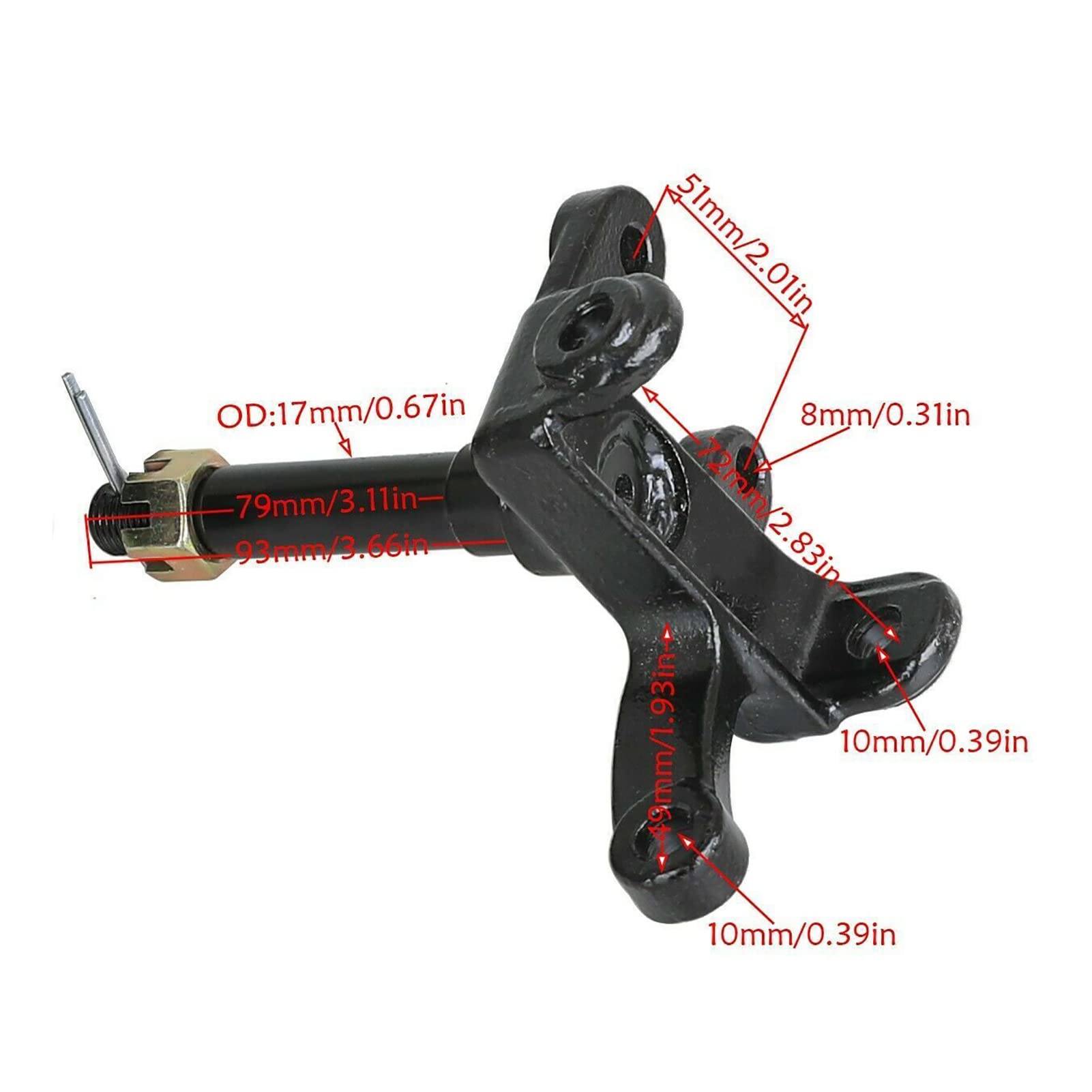 91.SCS Front Steering Spindle 3 Stud Wheel Hub Brake Caliper Rotor Kit ATV Go Kart