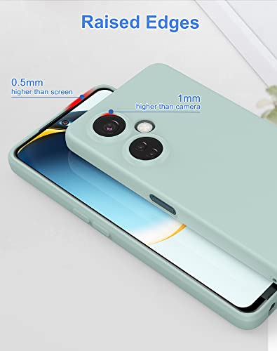 Foluu Silicone Case for OnePlus Nord N30 5G, Liquid Gel Rubber Case with Soft Microfiber Lining Cushion Slim Hard Shell Shockproof Protective Cover for OnePlus Nord N30 5G 2023 (Light Cyan)