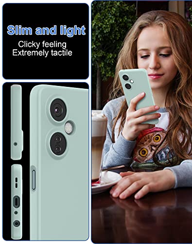 Foluu Silicone Case for OnePlus Nord N30 5G, Liquid Gel Rubber Case with Soft Microfiber Lining Cushion Slim Hard Shell Shockproof Protective Cover for OnePlus Nord N30 5G 2023 (Light Cyan)