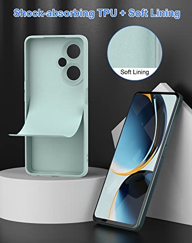 Foluu Silicone Case for OnePlus Nord N30 5G, Liquid Gel Rubber Case with Soft Microfiber Lining Cushion Slim Hard Shell Shockproof Protective Cover for OnePlus Nord N30 5G 2023 (Light Cyan)