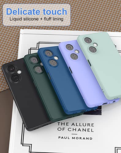 Foluu Silicone Case for OnePlus Nord N30 5G, Liquid Gel Rubber Case with Soft Microfiber Lining Cushion Slim Hard Shell Shockproof Protective Cover for OnePlus Nord N30 5G 2023 (Light Cyan)