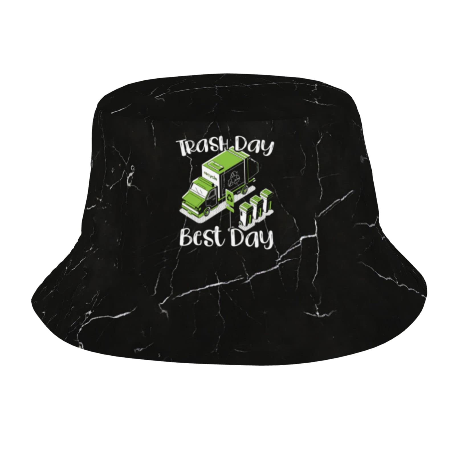Trash Day Best Day Waste Management Garbage Truck Gifts Bucket Hat Sun Cap Fisherman Hat Women Beach Caps Fishing Cap Black