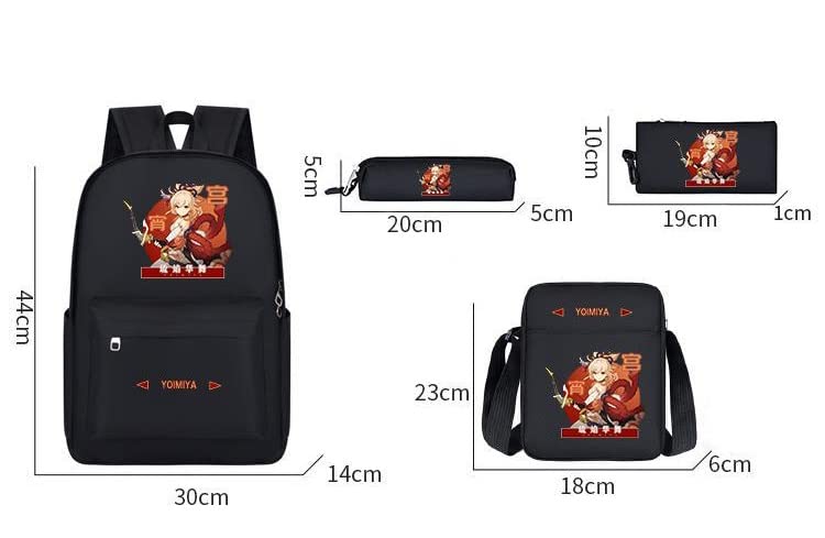 MOLUCI Genshin Impact Klee School Bags for Girls Laptop Backpack Multi-Function Large Capacity Travel Field Pack (Color : D)