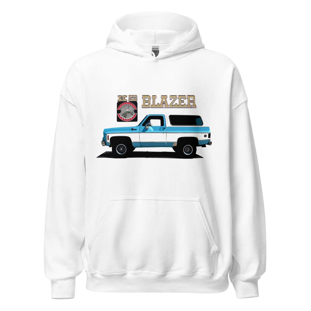 JG Infinite 1976 Chevy K5 Blazer Vintage Truck Owner Hoodie White