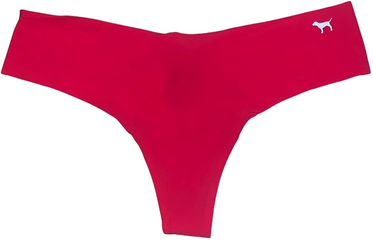 Victoria's Secret Pink No Show Thong Panty/Underwear Red Pepper New (as1, alpha, x_l, regular, regular)