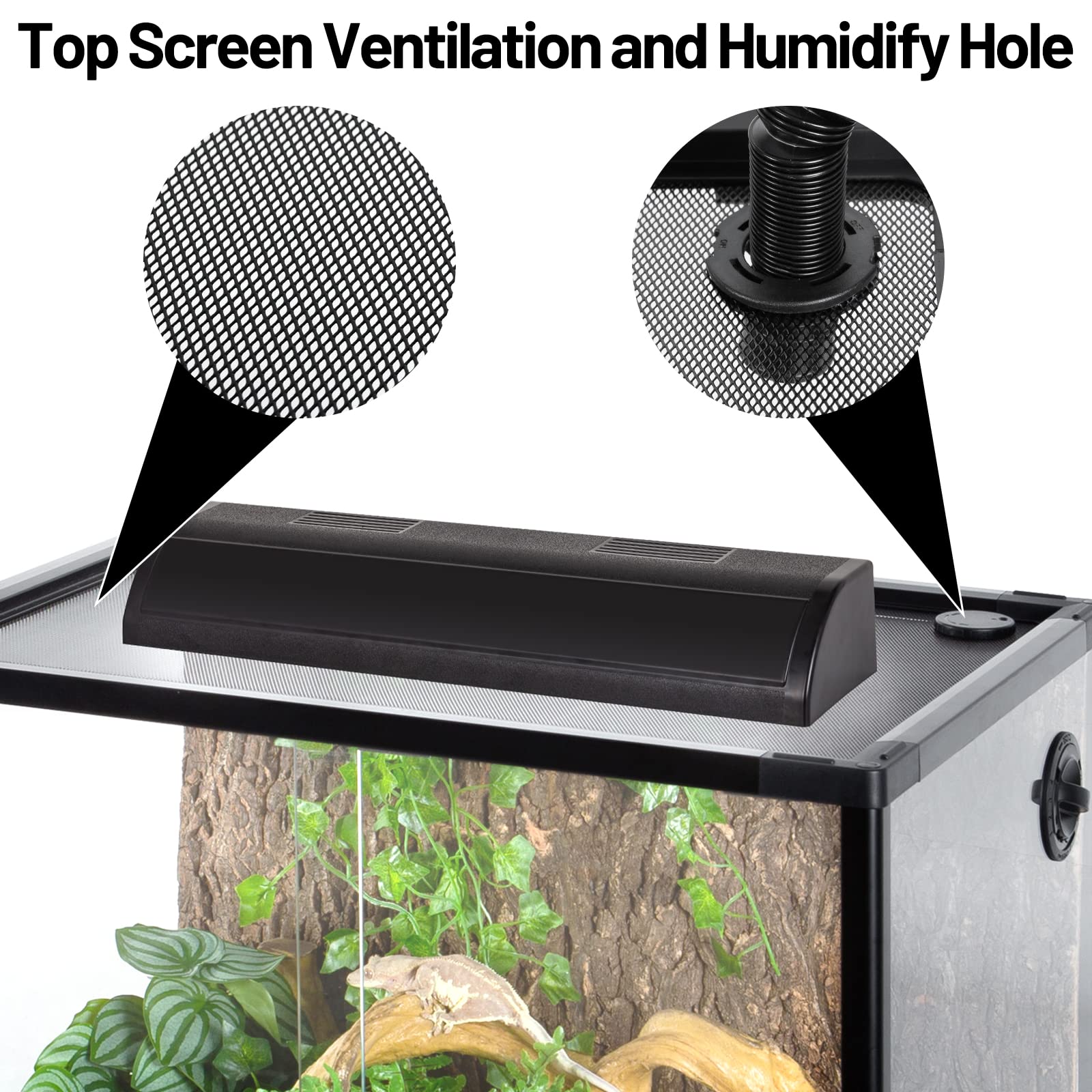 CAVACHEW 34 Gallon Reptile Tank, Glass Terrarium 24" x 18" x 18", Sliding Door, Top Ventilation, Cable Pass, Humidify Hole, Cage Habitat for Bearded Dragon, Lizard, Snake, Gecko