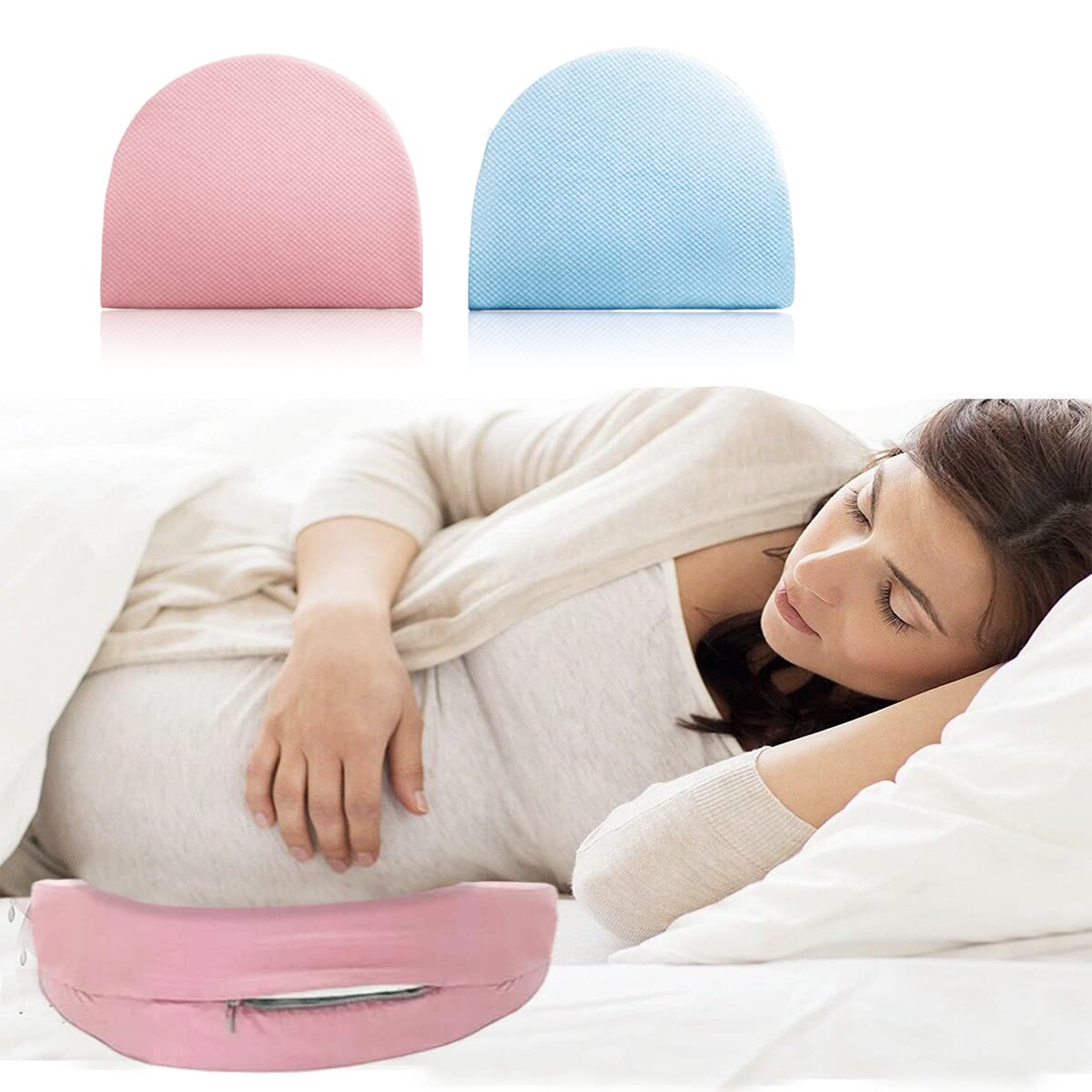 Pregnancy Pillows, Memory Foam Pillows, Pregnancy Must Haves, Wedge Pillow, Side Sleeper Pillow, Cooling Pillow with Removable Washable Modal Cotton Cover, Pregnancy Pillows for Sleeping, (Pink)