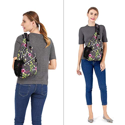 MOSISO Sling Backpack,Travel Hiking Daypack Periwinkle Crossbody Shoulder Bag, Gray