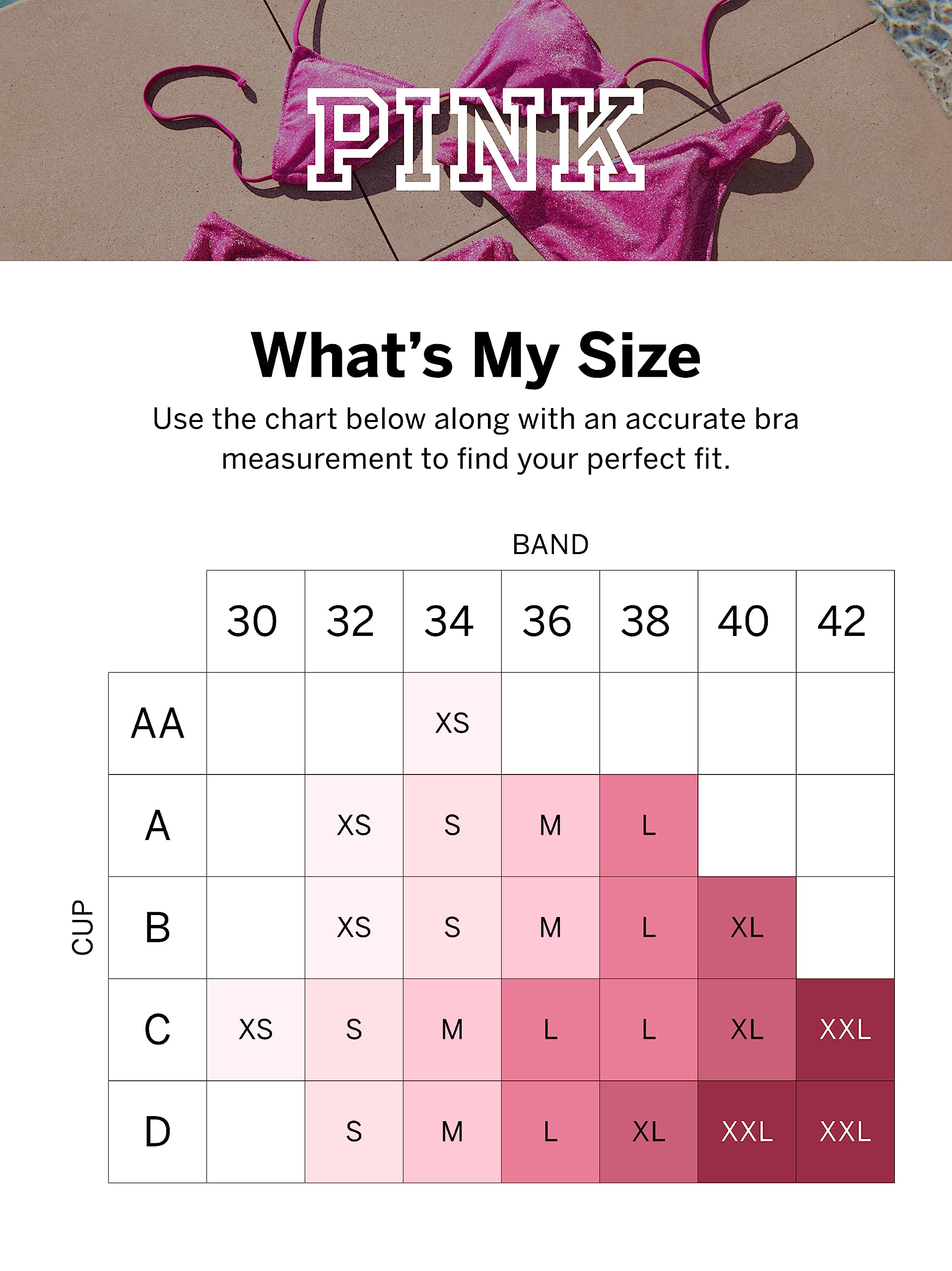 Victoria's Secret Pink Push Up Triangle Bikini Top, Wireless, Womens Swimsuit Top, Radiant Rose (XL)
