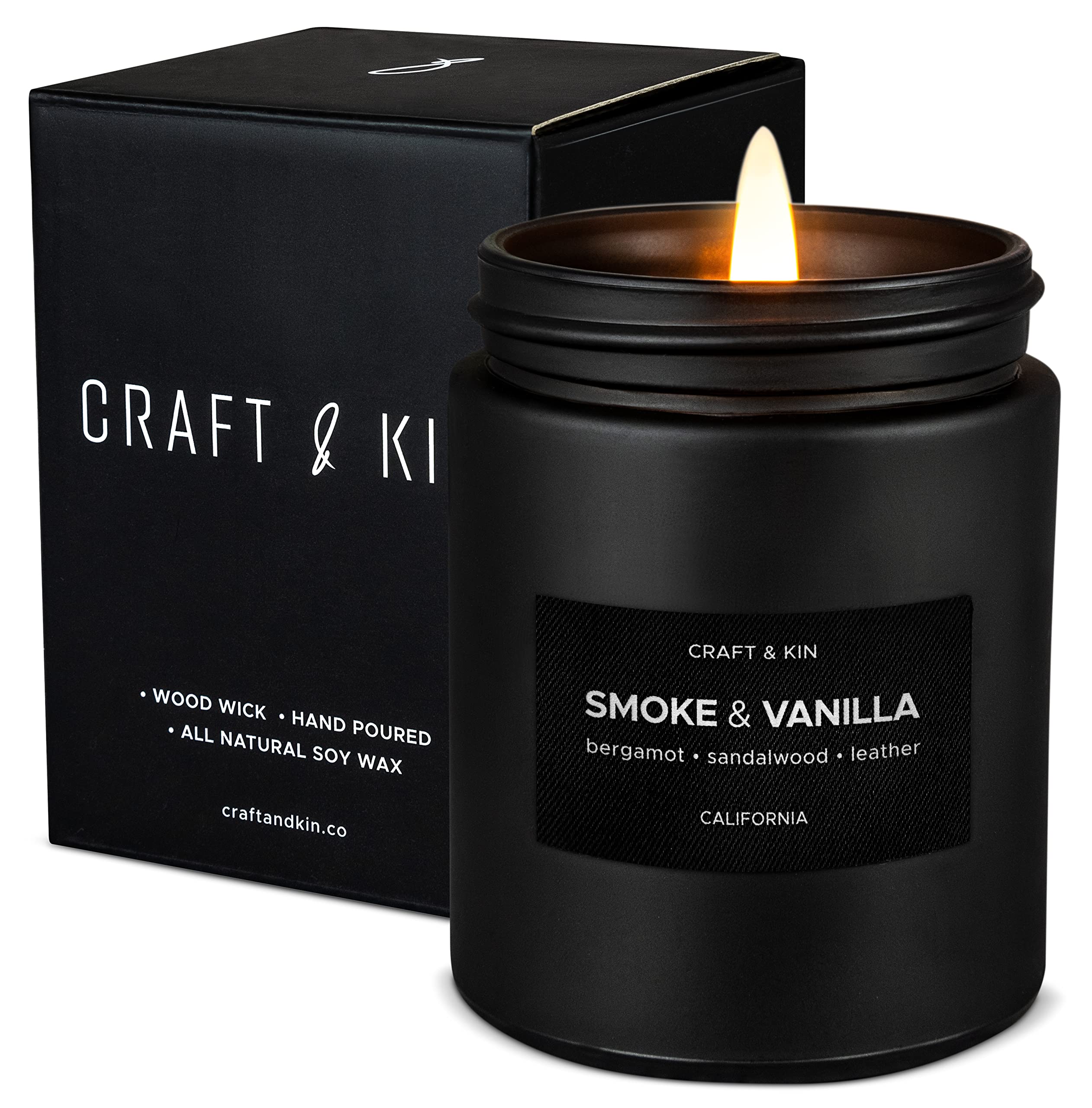 Scented Candles for Men | Crystal Candle - Vanilla & Passionfruit Scented Candles and Smoke & Vanilla Candle for Men | Soy Candles, Long Lasting Candles, Home Decor | Manifestation Crystal Candles
