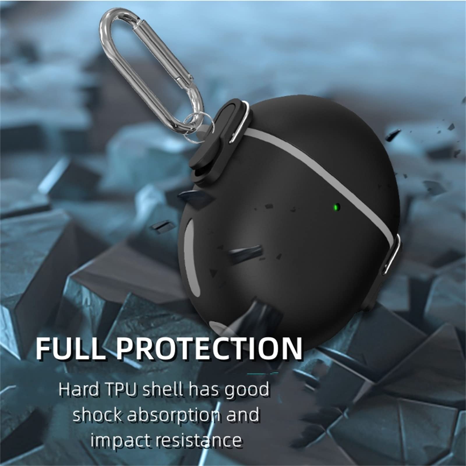 CASEVERSE Case for Google Pixel Buds Pro with Snap Switch Security Clip, with Cleaning Pen Protective Purple Pixel Buds Pro Case with Carabiner & Lanyard