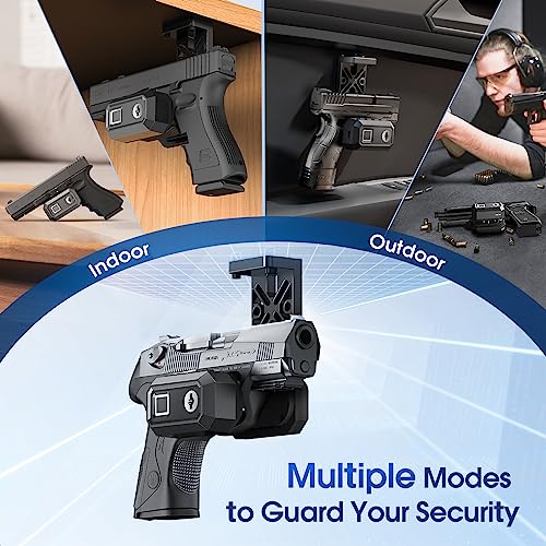 ONNAIS Defender SE Gun Trigger Lock for Pistols, Biometric Gun Lock for Rifles and Shotguns, Quick Release Gun Safe Lock with Fingerprint Key Pad, Firearms Safety Lock with Indoor Gun Racks and Stand