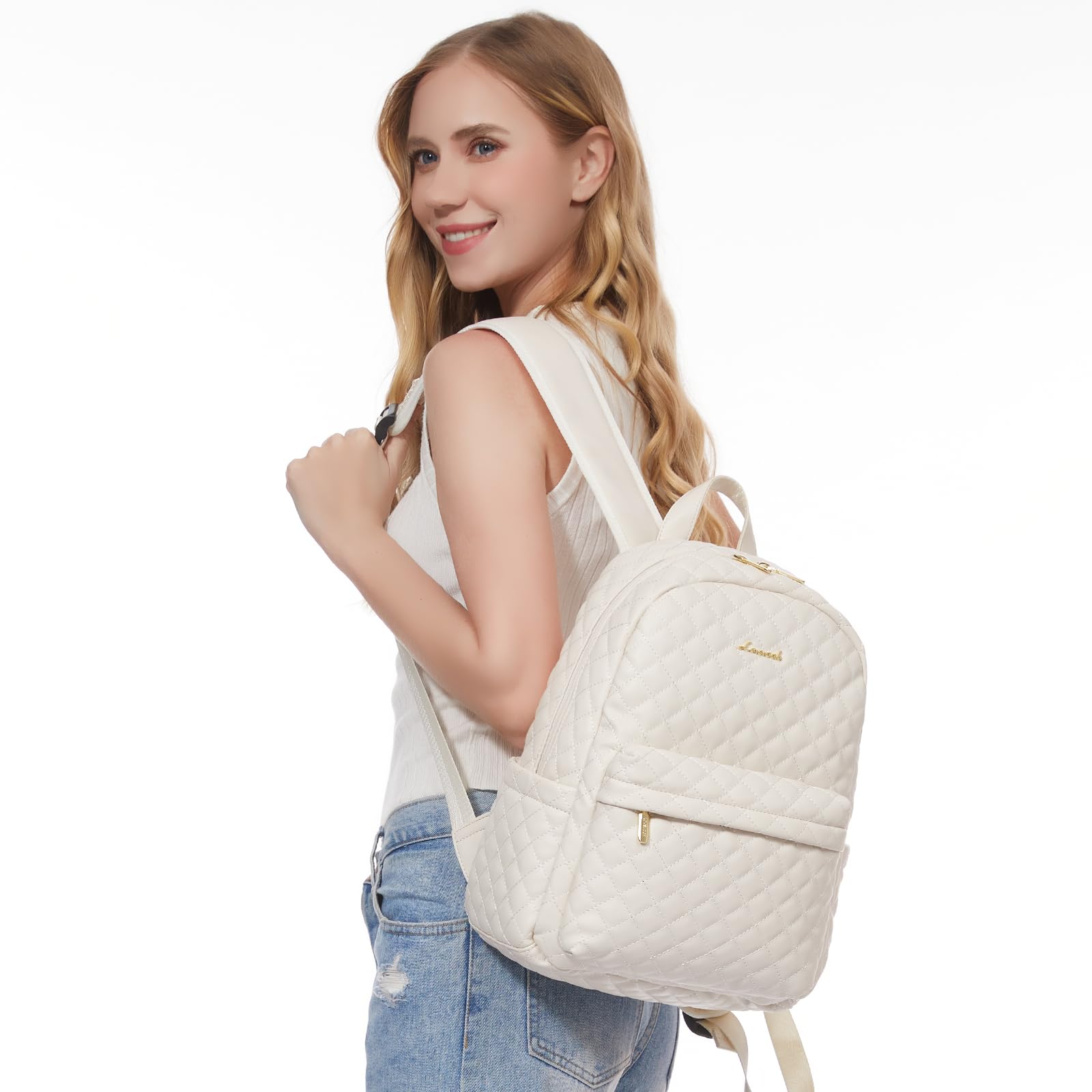 LOVEVOOK Mini Backpack for Women Fashion Quilted Small Backpack Purse Ladies Leather Backpacks, Waterproof Backpack Purse for Work Travel Daily