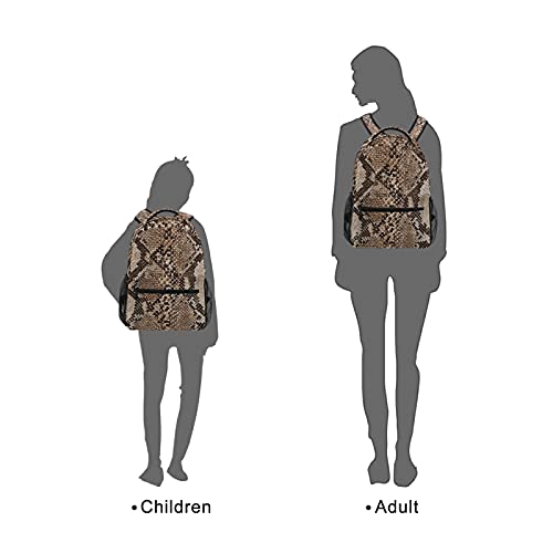 QUGRL Snake Skin Print 16" School Bookbag Cool Elementary Schoolbag College Daypack Animal Backpack Travel Sports