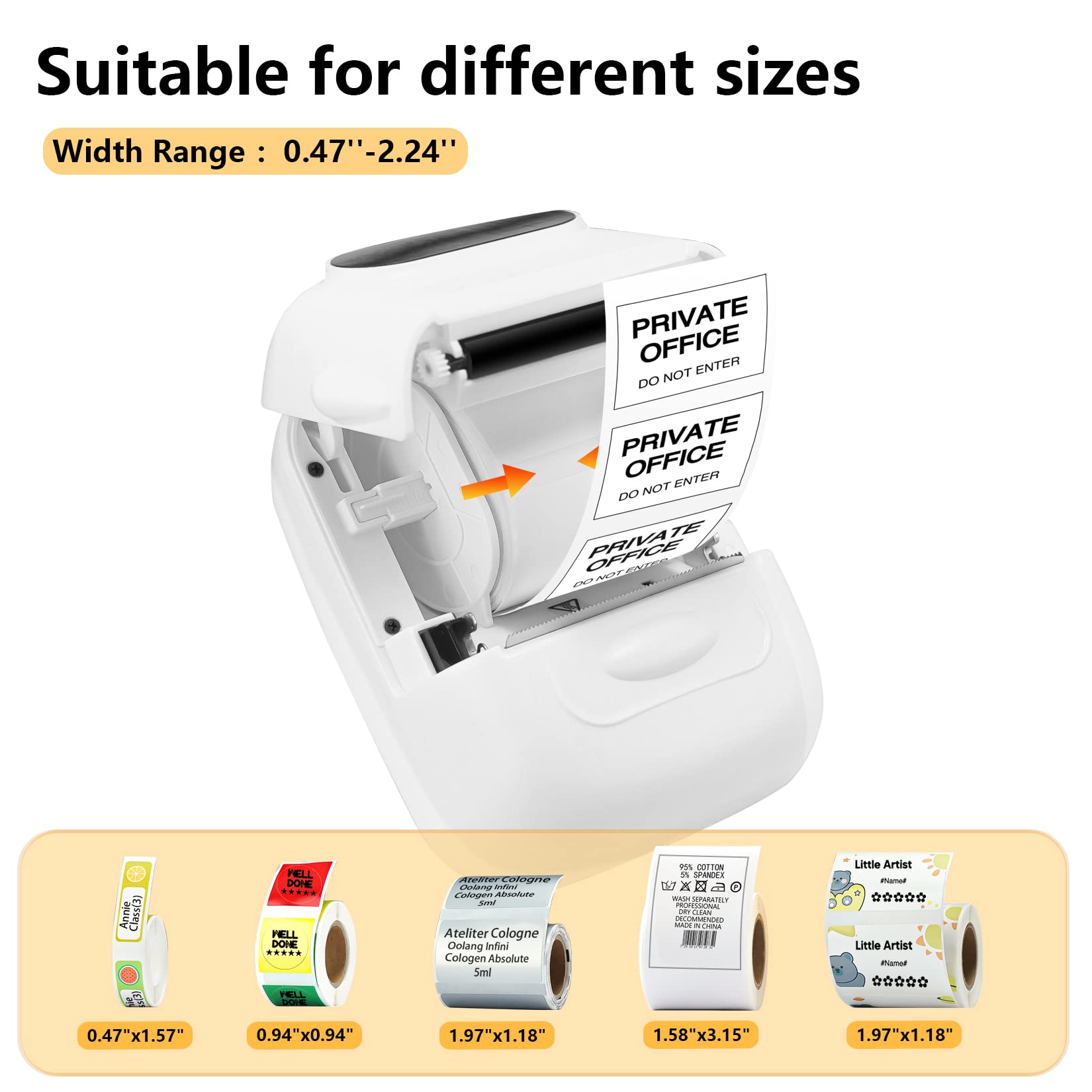 BUTIYOU P50 Thermal Label Maker with Tape,Wireless Bluetooth Label Printer for Barcode, Address,Clothing,Small Business,Home,Portable Sticker Maker Compatible with iOS & Android