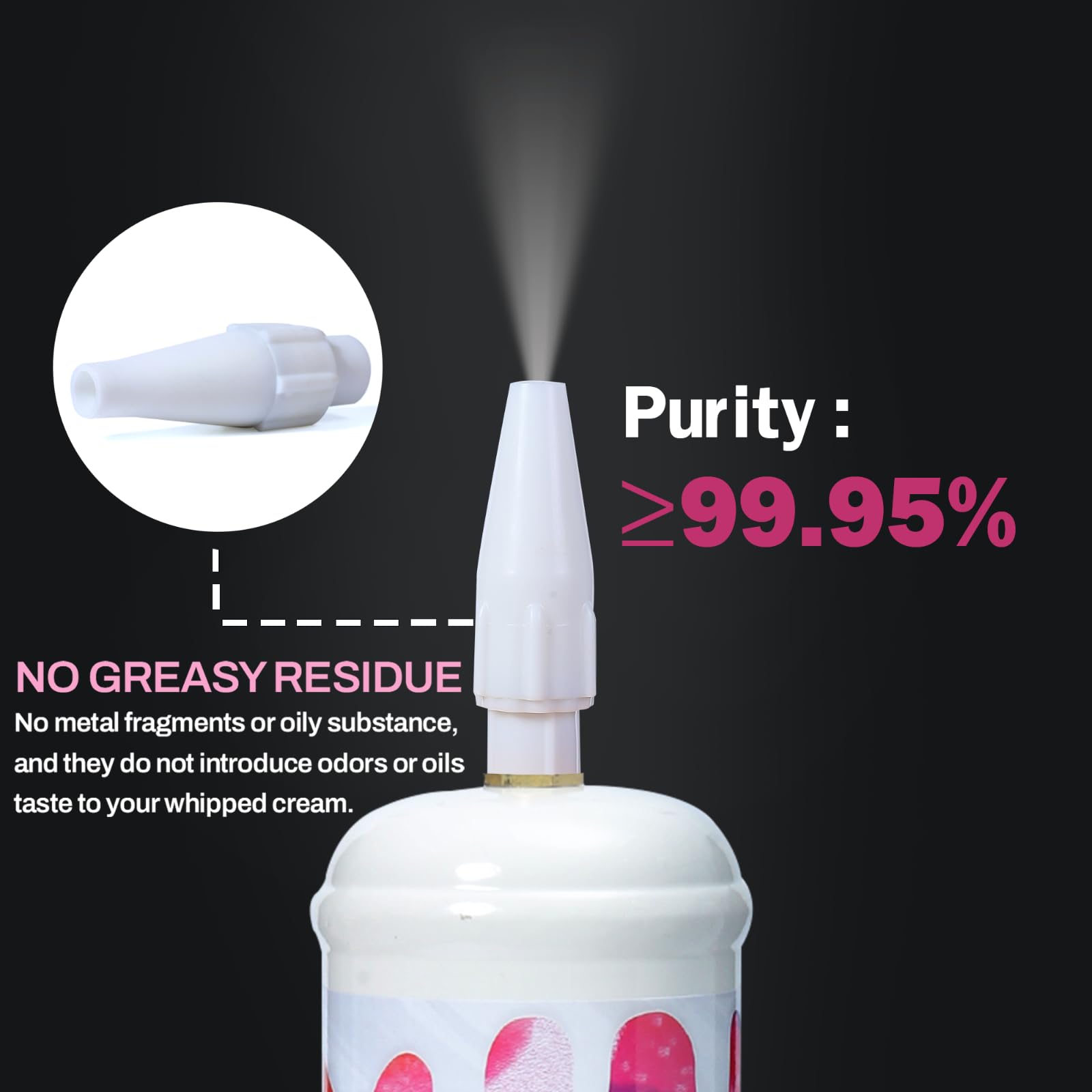 Snoweet Whipped Cream Chargers Sturdy Base Steel Whipped Cream Tanks 0.95L 615 Gram Whipped Cream Canisters with 1 Nozzle(Unflavor-2 cylinders)