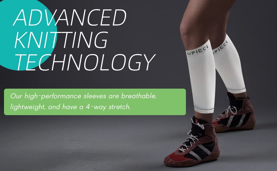 EVOPLECI 20-30mmHg Black Calf Compression Sleeve Men and Women Wide Calf Sleeve Brace Compression Socks for Leg Support Shin Splint Pain Relief (White, Small)