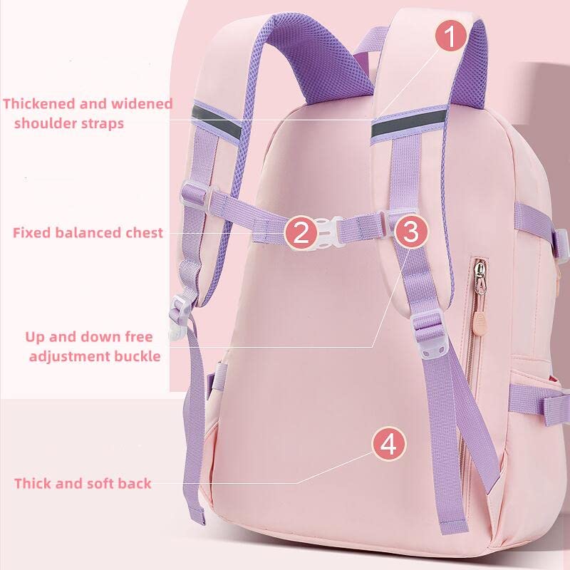 Xelere Bunny Backpack, Large-capacity Multi-pocket Schoolbag for Girls, Waterproof Schoolbag with Multi-compartment Design. (purple, small)